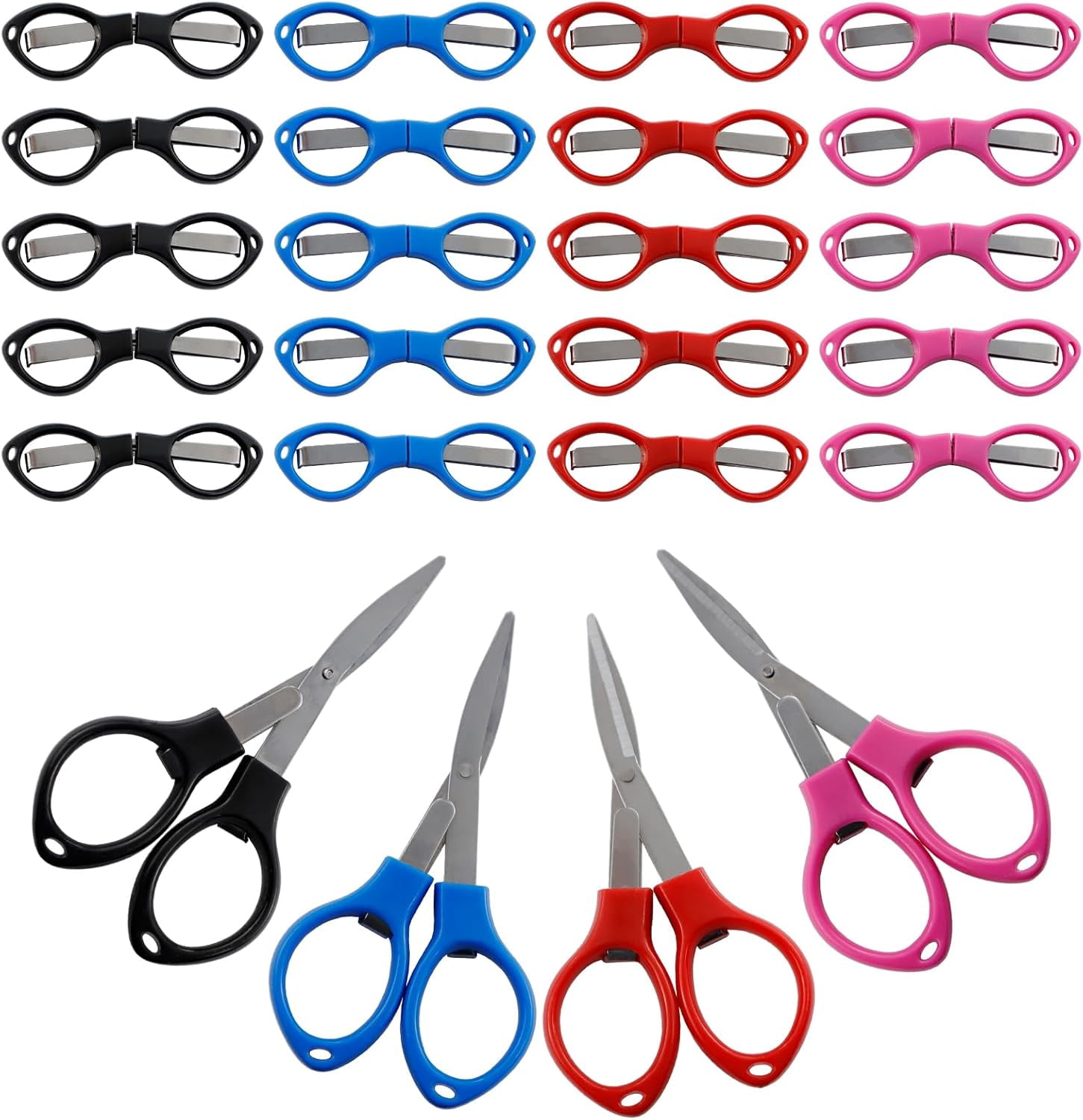 Fuliko 20 Pcs Folding Scissors, Small Travel Foldable Badge Scissors ...