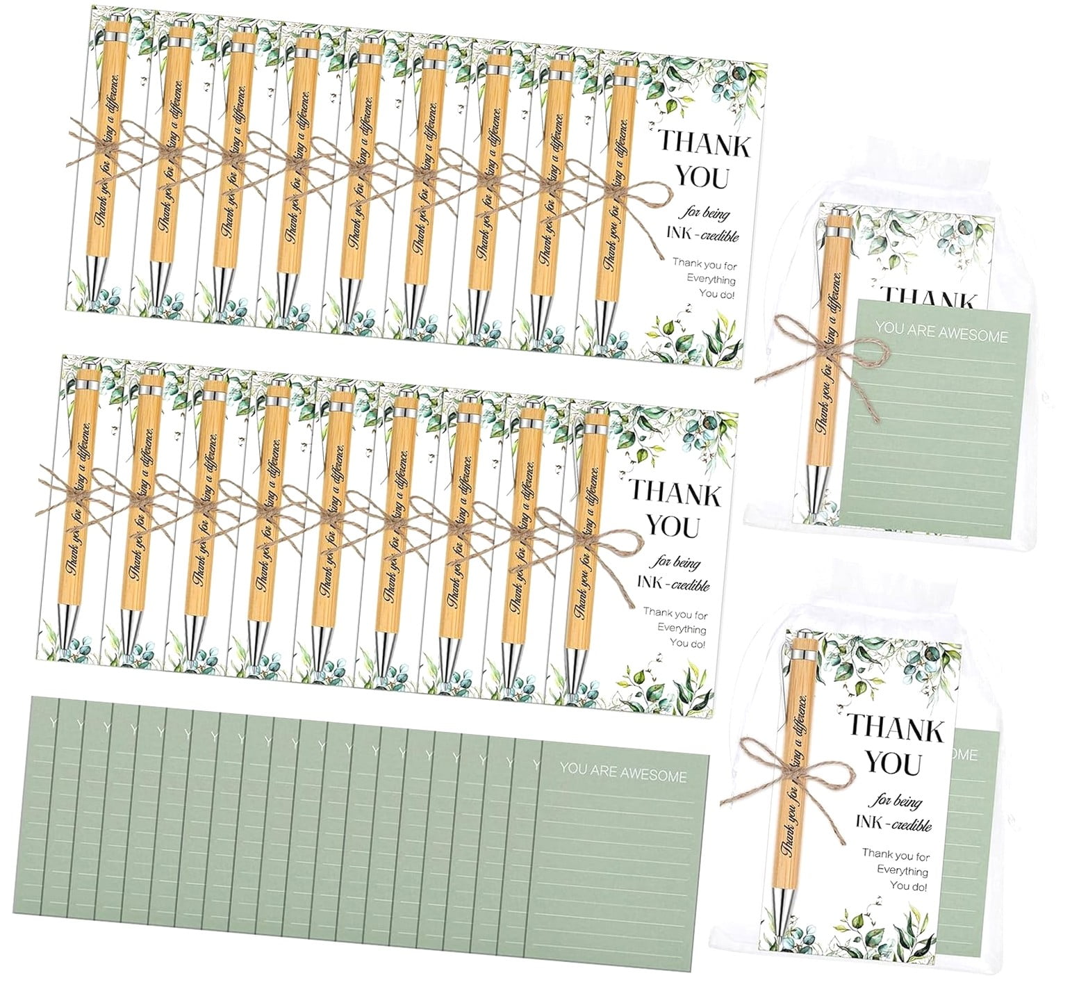 Fuliko 20 Set Bulk Thank You with Thank You Sticky Notes and Envelopes ...