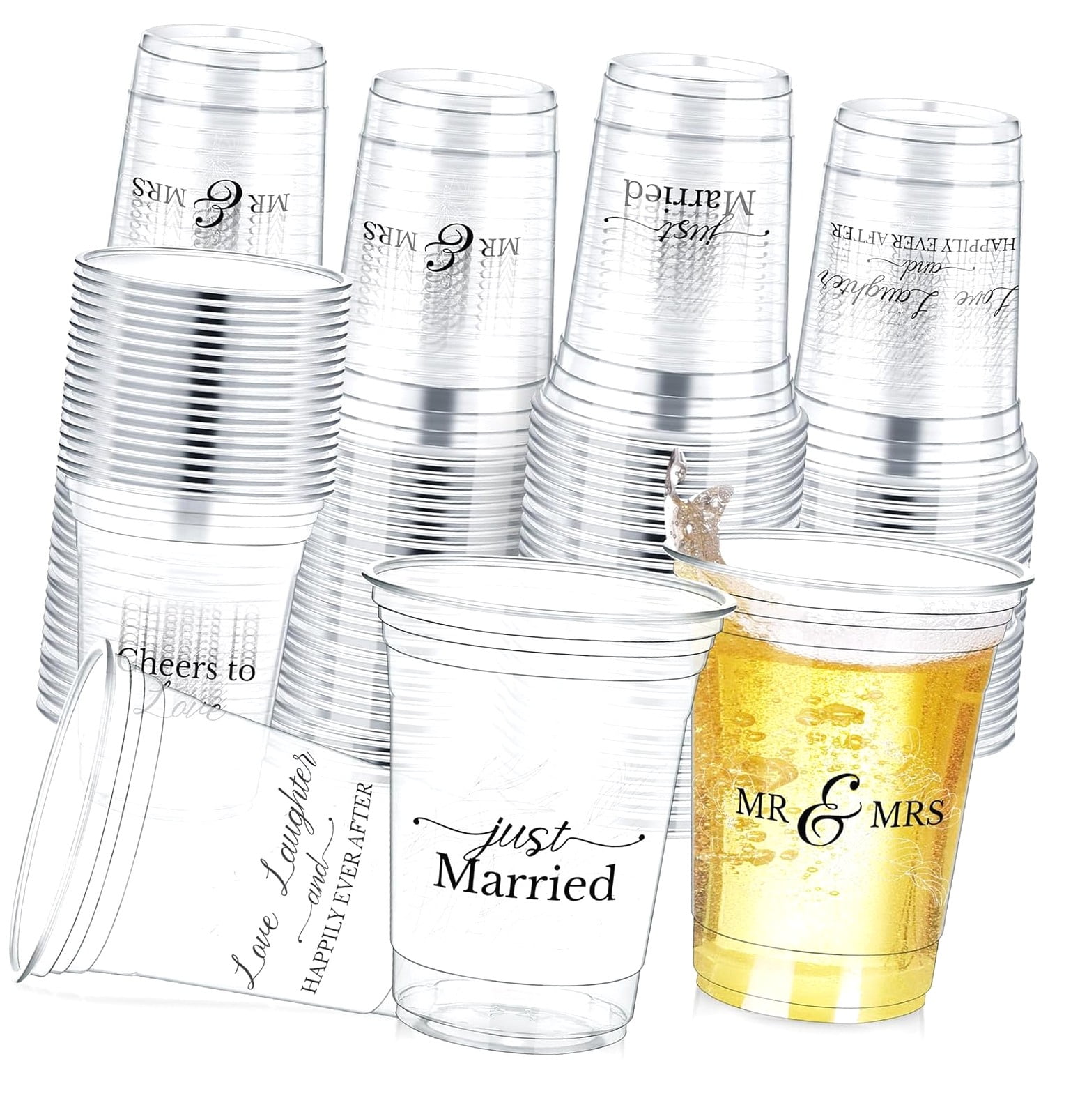 Fuliko 200 Pcs Wedding Plastic Cup 12 oz Wedding Cups for Reception ...