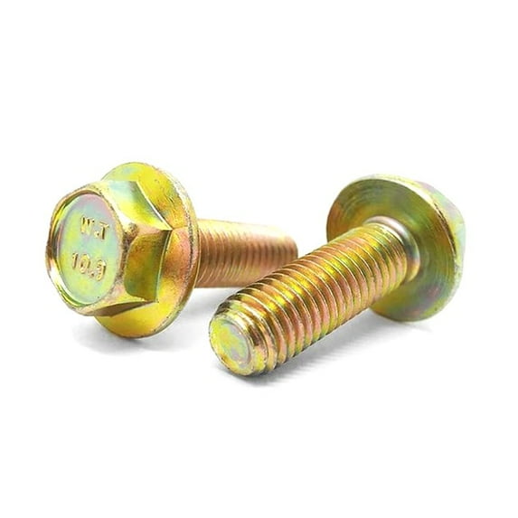 Fuliko (200 Pieces) M6-1.0x10 Class 10.9 Hex Flange Bolts Screws UNC ...