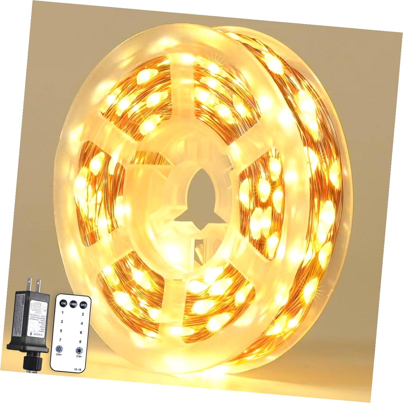 Fuliko 200 Warm White Fairy Lights Plug in, 8 Modes String Light Indoor ...