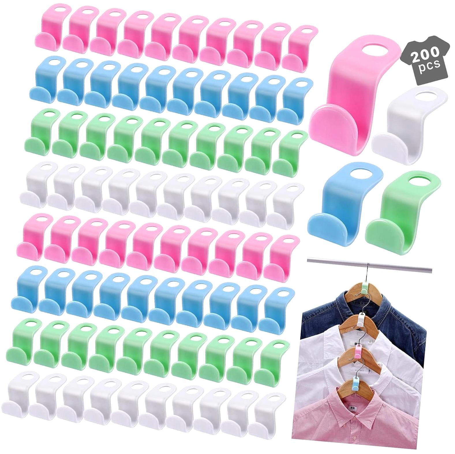 Fuliko 200PCS Clothes Hanger Connector, -Saving Hanger Organizer ...