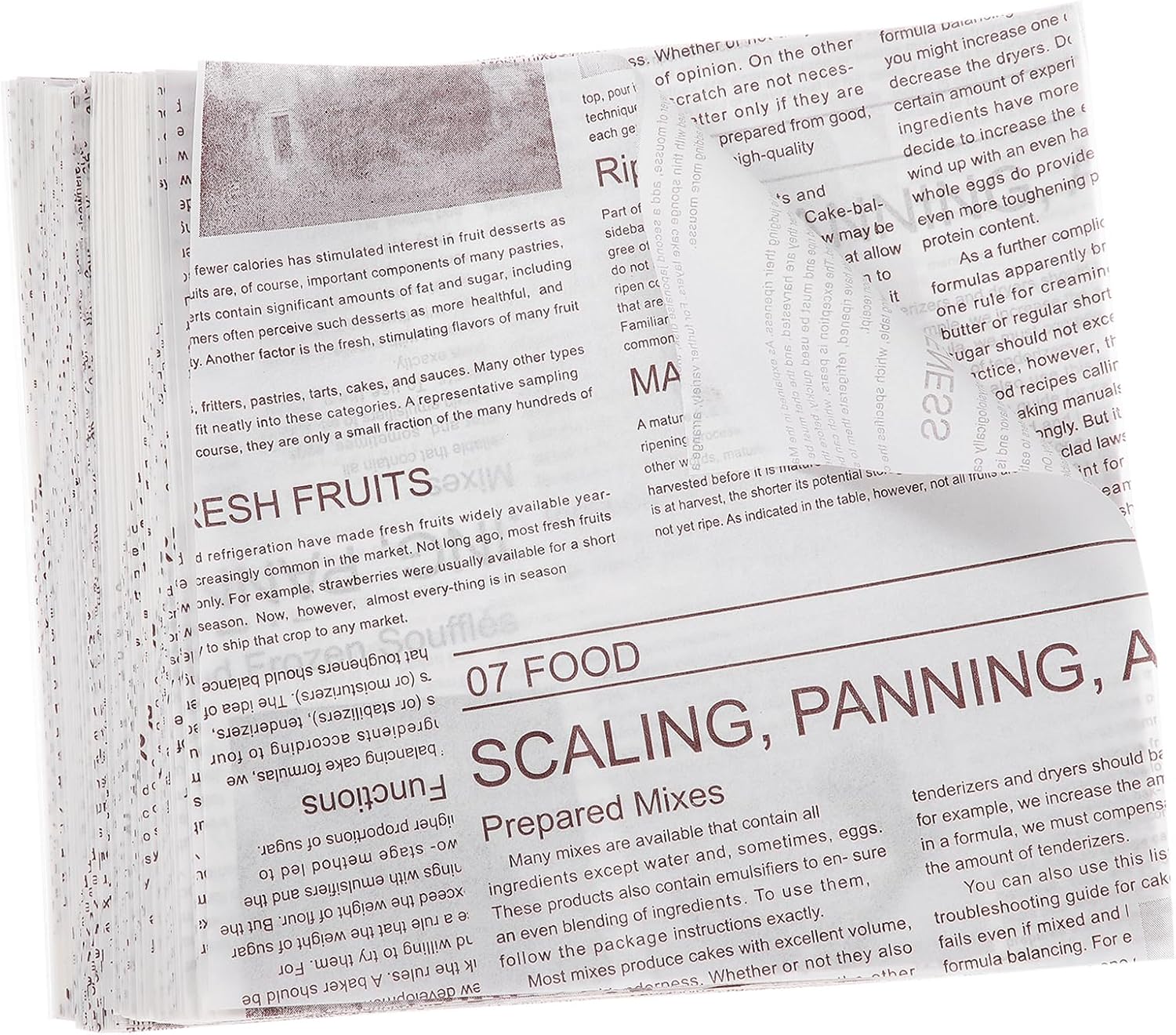 Fuliko 200pcs Paper Squares 6" 6" Old Newspaper Style Food Paper for ...
