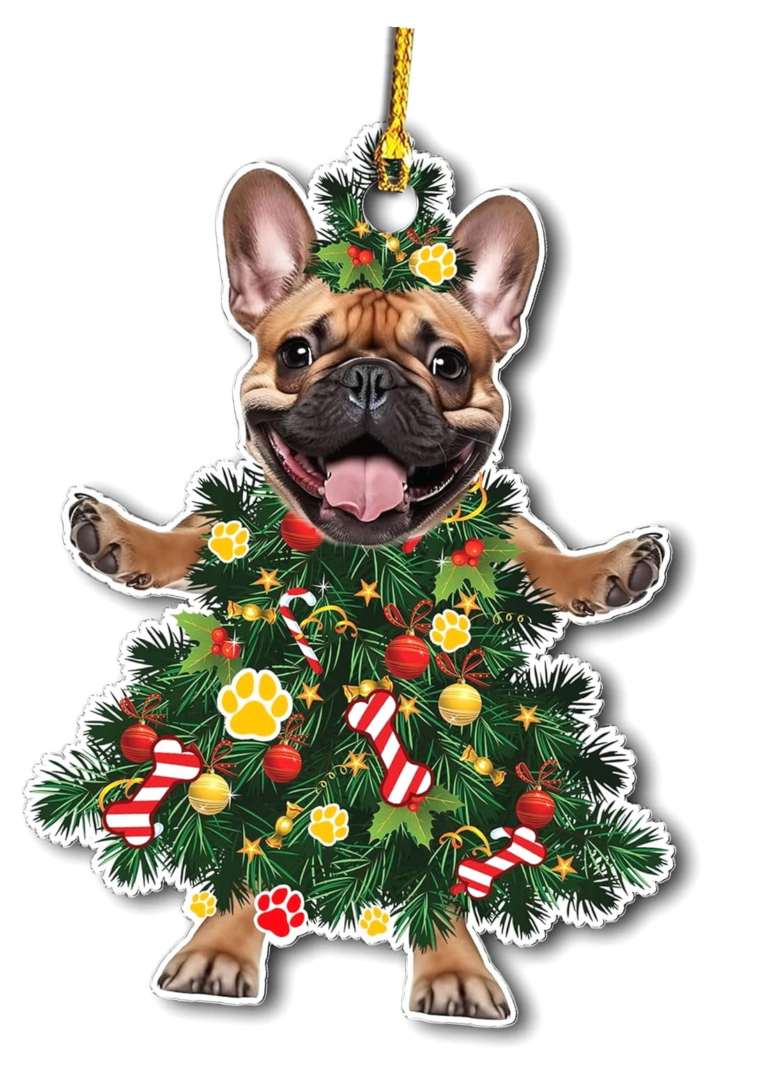 Fuliko 2025 French Christmas Tree Ornament Festive Holiday Hanging ...