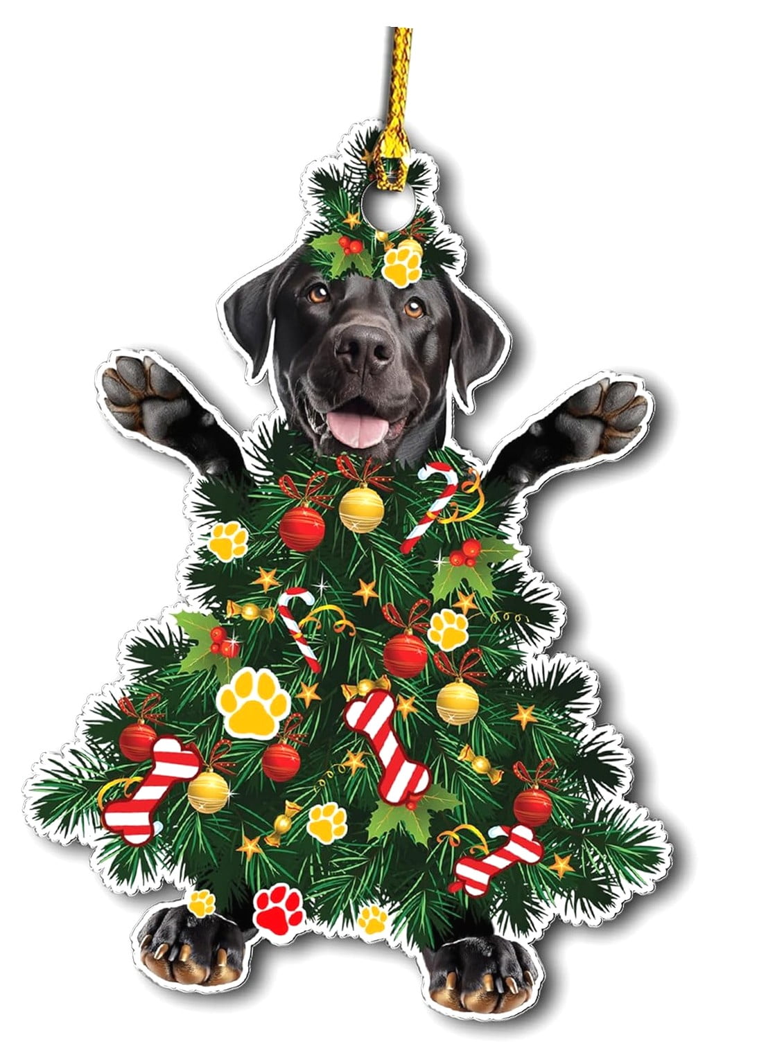 Fuliko 2025 Labrador Retriever Adorable Dressed as Christmas Tree and ...