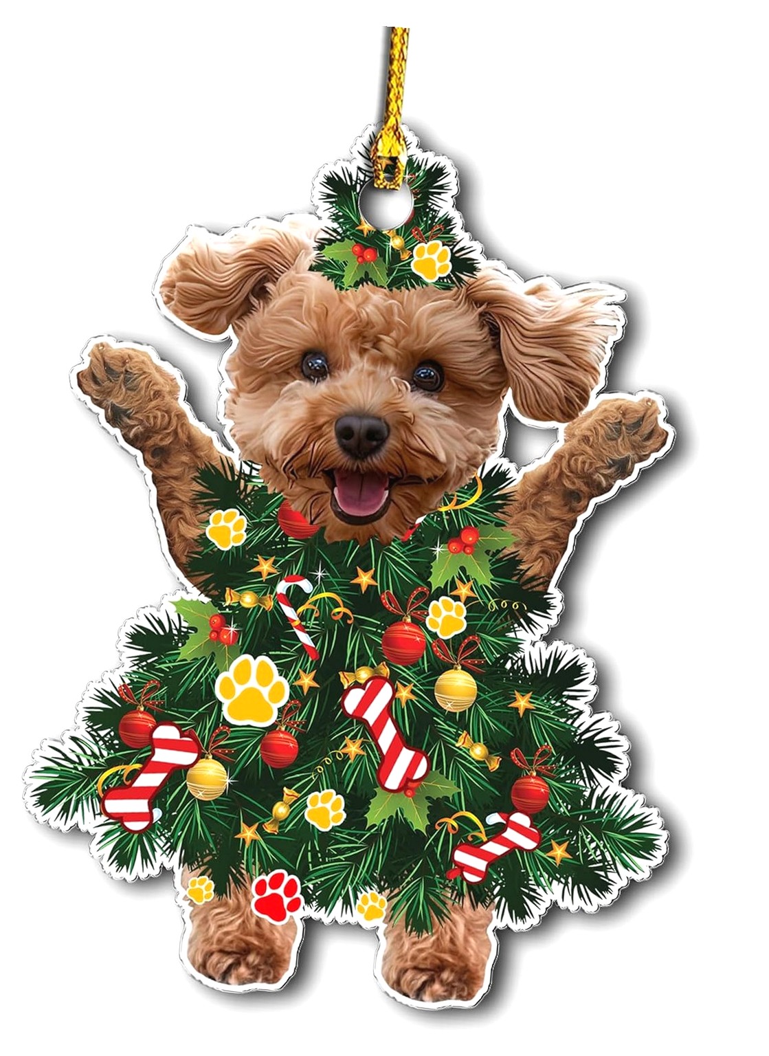 Fuliko 2025 Poodle Adorable Poodle Dressed as Christmas Tree and ...
