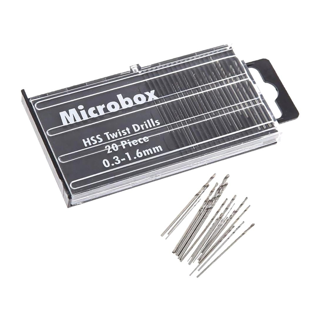 Fuliko 20Pcs 0.3-1.6mm Shank Mini Micro Drill Bit Set for DIY Projects ...