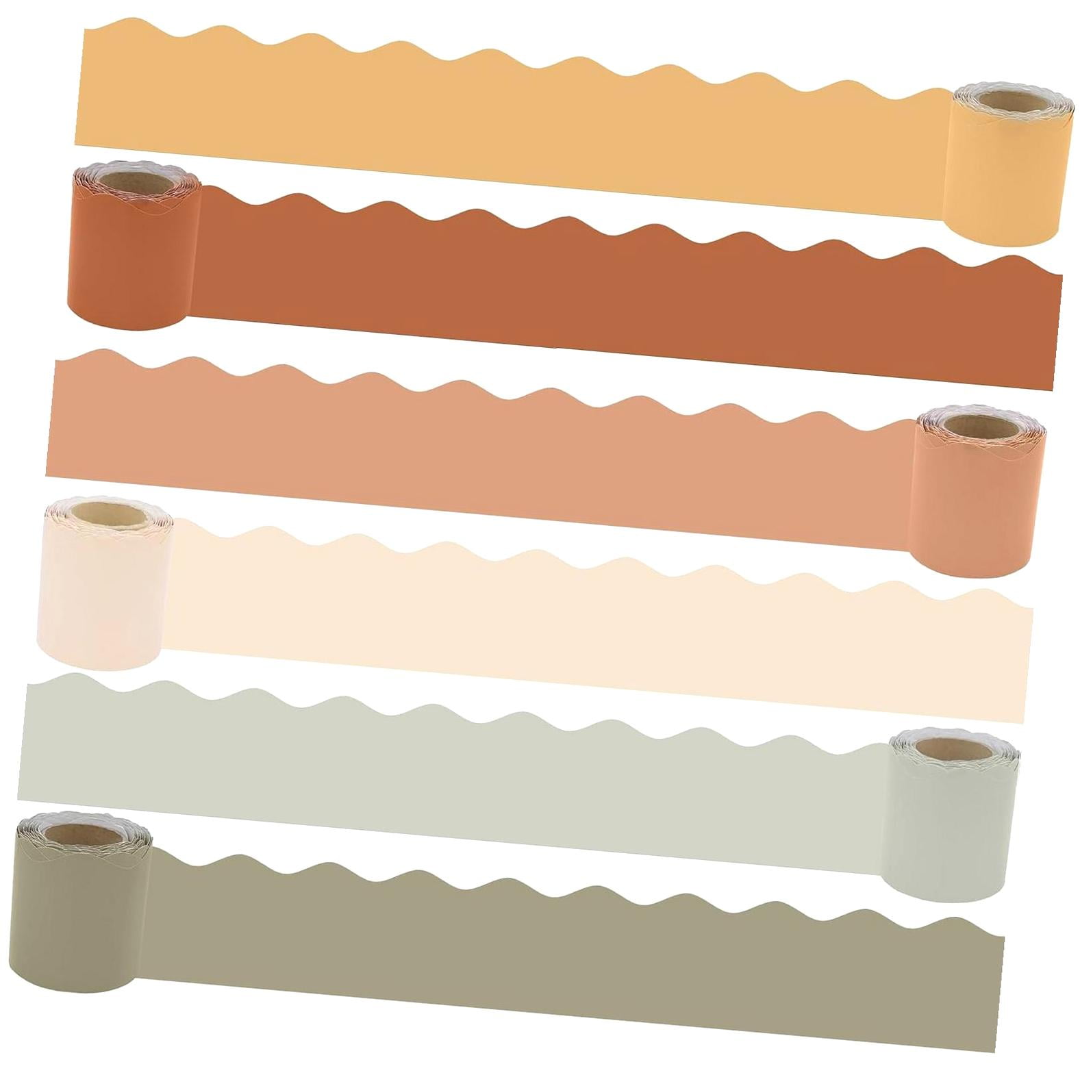 Fuliko 216ft Boho Classroom Bulletin Board Borders Set, Colorful Wavy ...