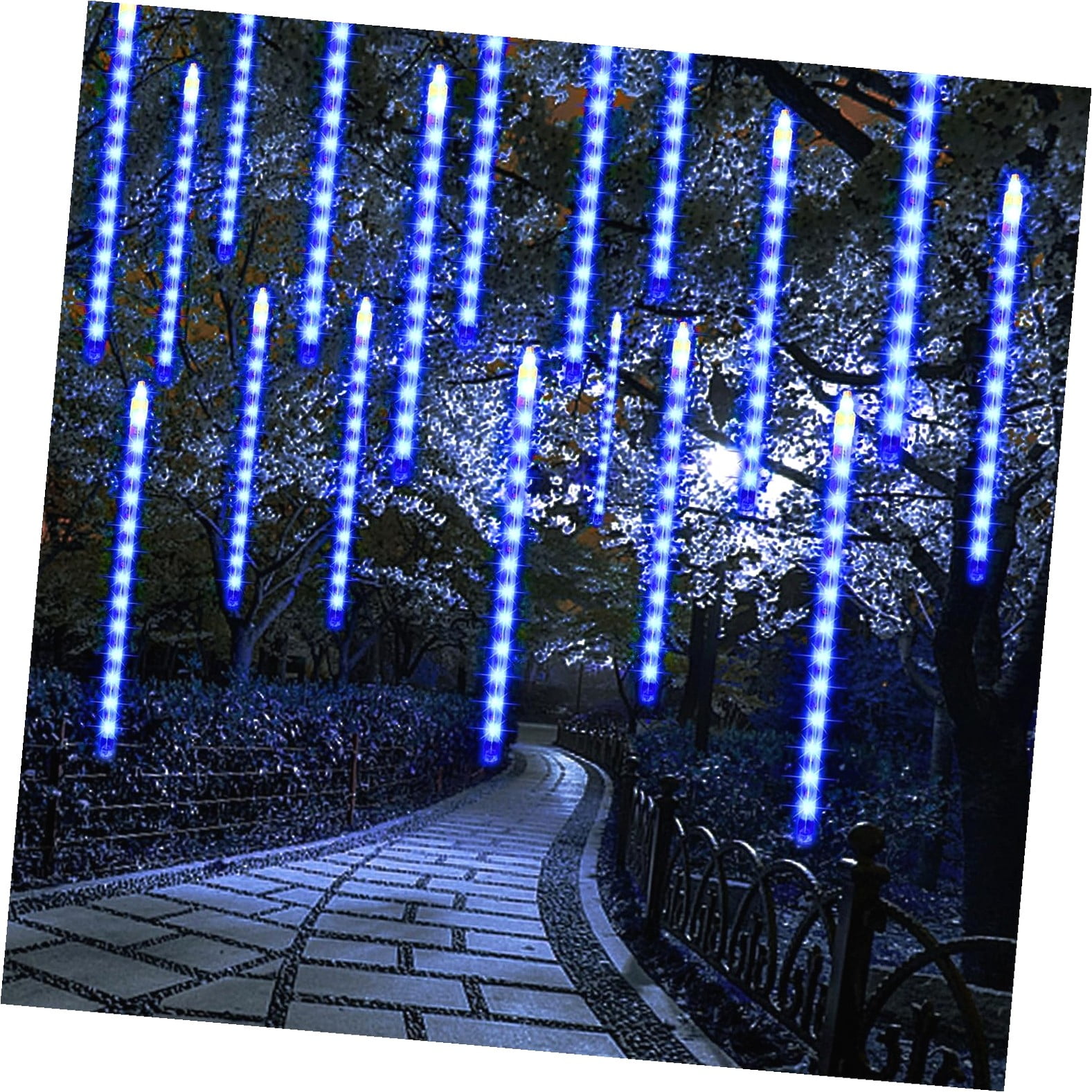 Fuliko 24 Shower Lights, Icicles Christmas Decor, 12 Inch 864 Snow ...