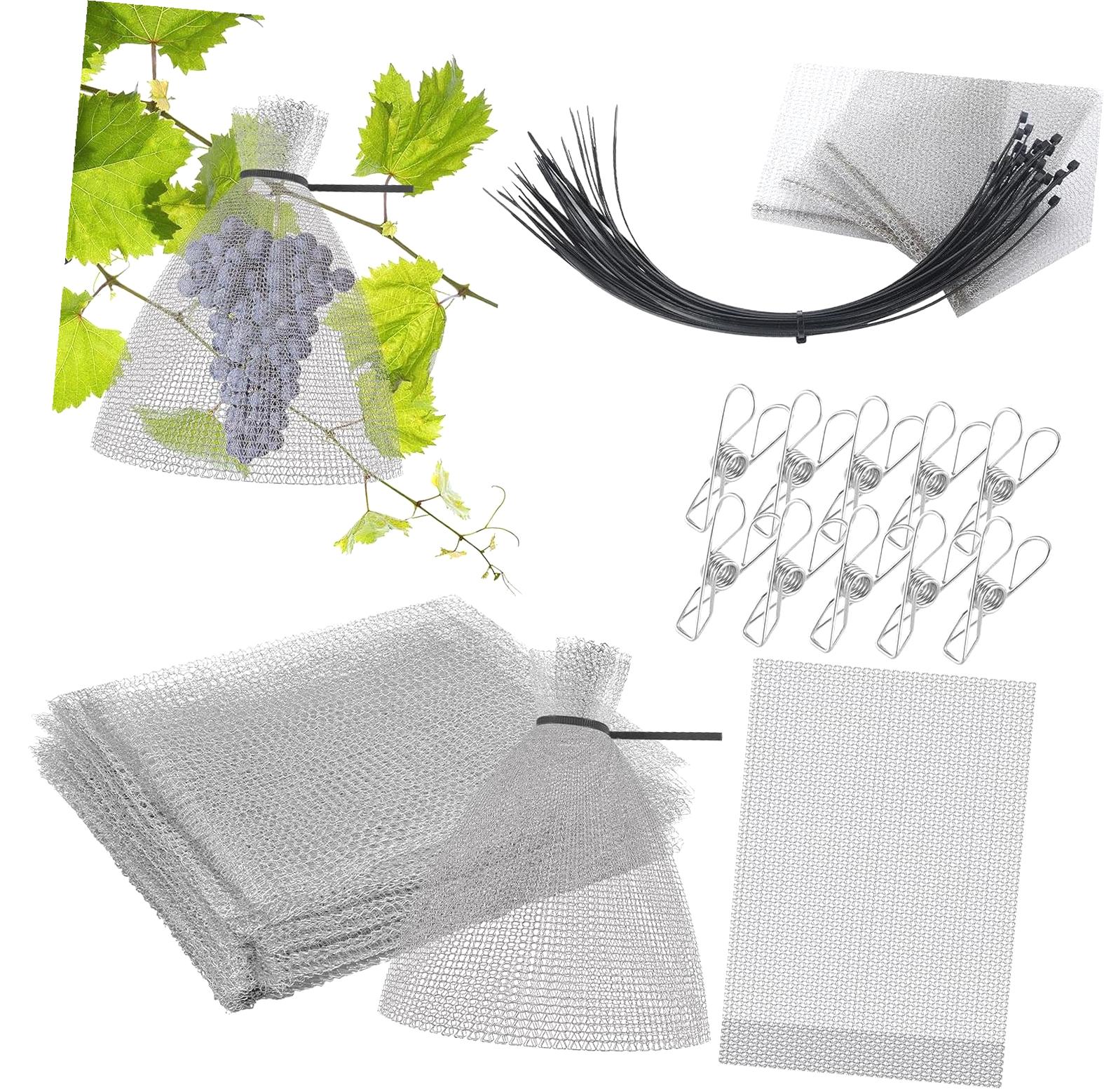 Fuliko 25 Pcs Fruit Protection Wire Mesh Bags 6 x 8 Inch Fruit Bags ...