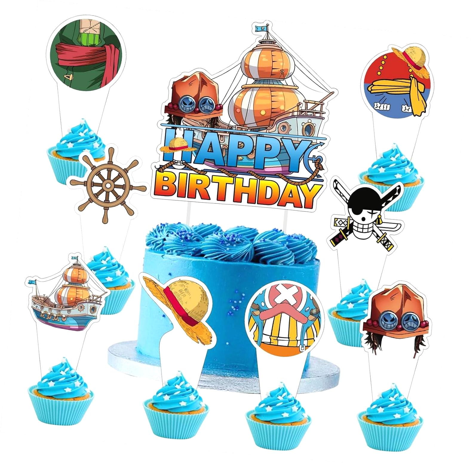 Fuliko 25-Piece Birthday Decor Set: Includes 24 Cupcake Toppers and 1 ...