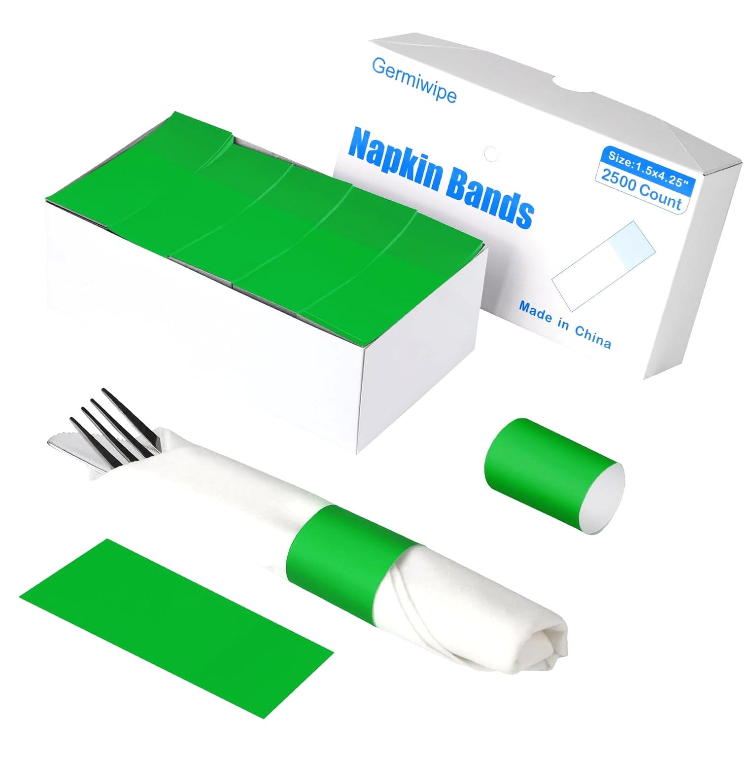 Fuliko 2500 Pieces Bands, Paper Self-Adhesive, Silverware Wrap Bands ...