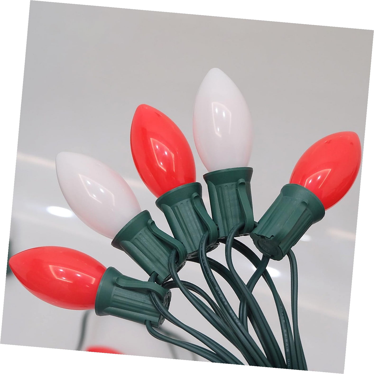 Fuliko 25Ft C9 Christmas Lights Red and Warm White, Christmas String ...