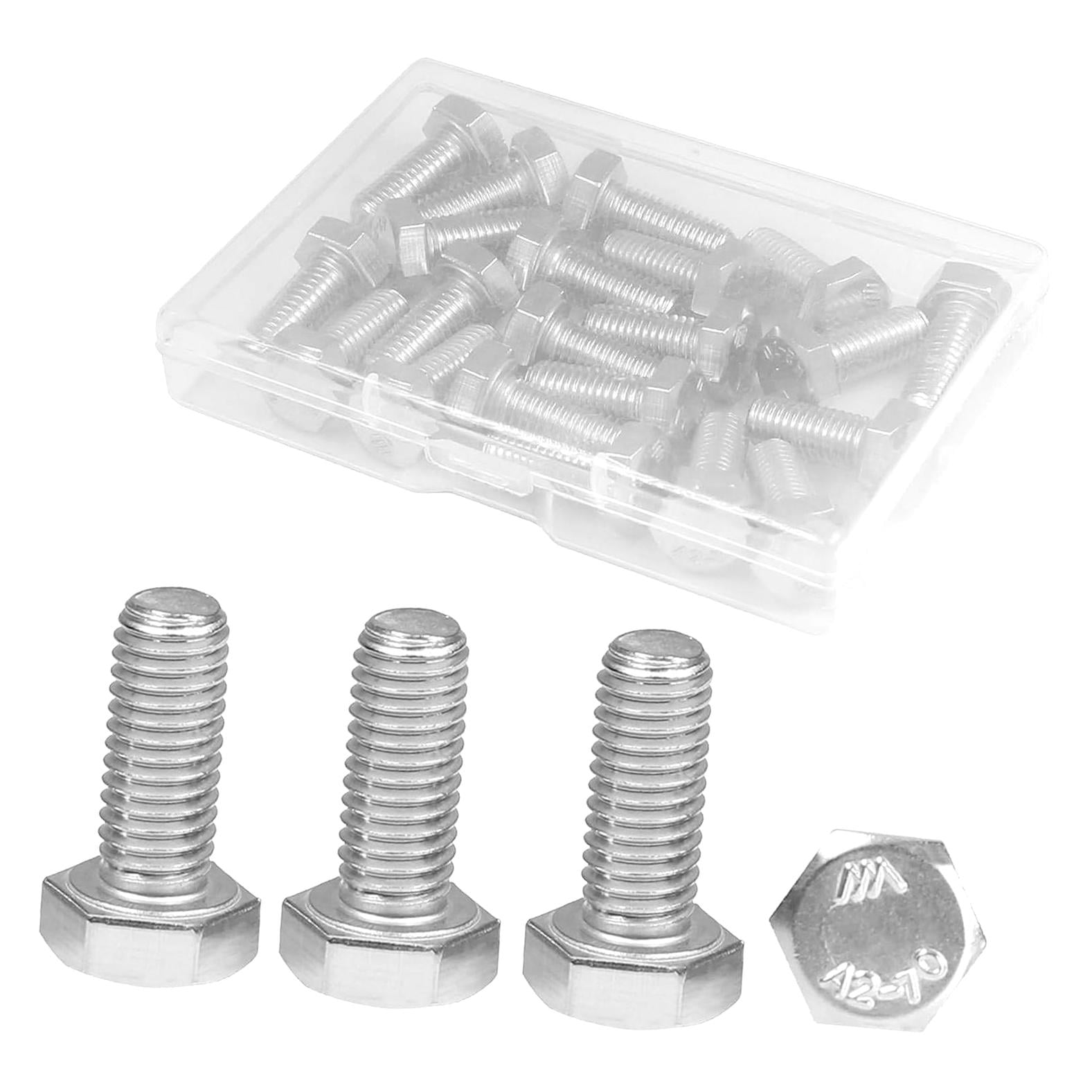 Fuliko 25Pcs M8 x 20mm Hex Screws Bolts, 304 Stainless Steel 18-8 ...