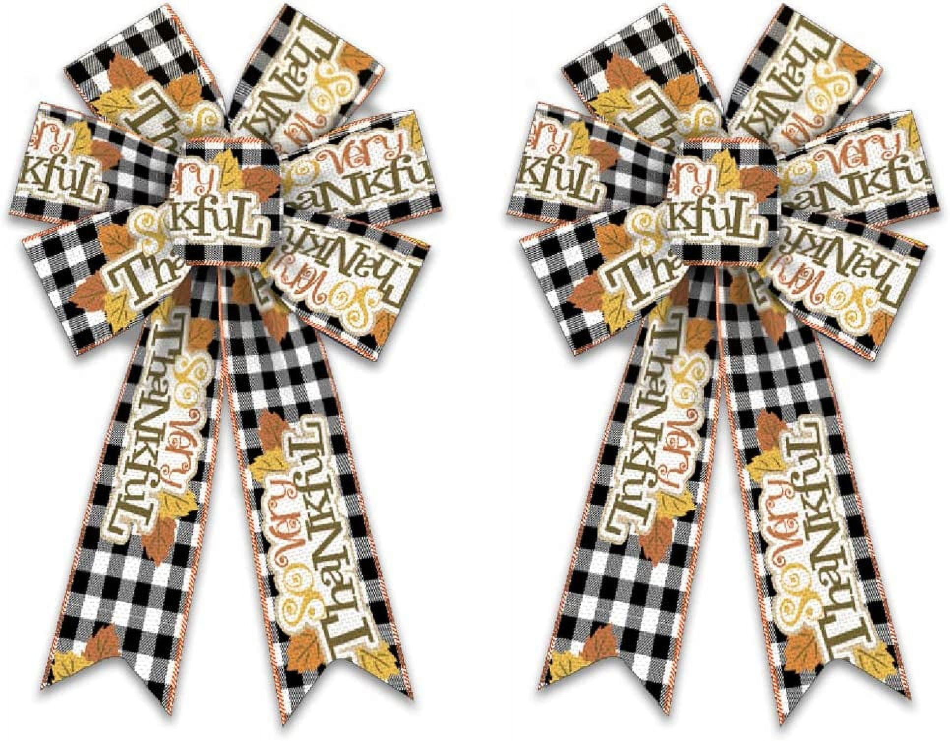 Fuliko 2PCS Fall Wreath Bows, White Bows for Wreath Farmhouse Bows for ...
