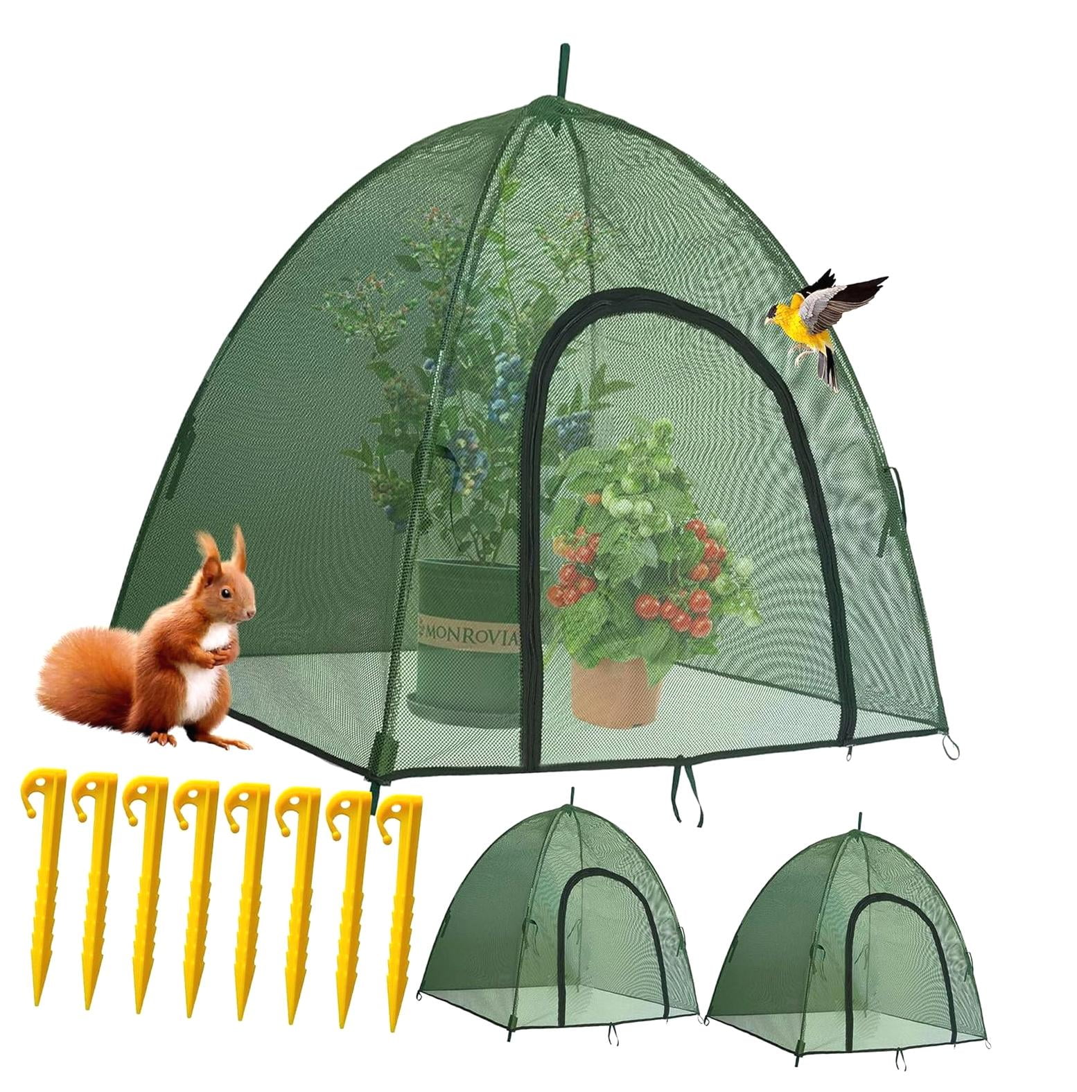 Fuliko 2PCS Mesh Plant Cover from Animals - 37.5" x 37.5" x 28" Plant ...