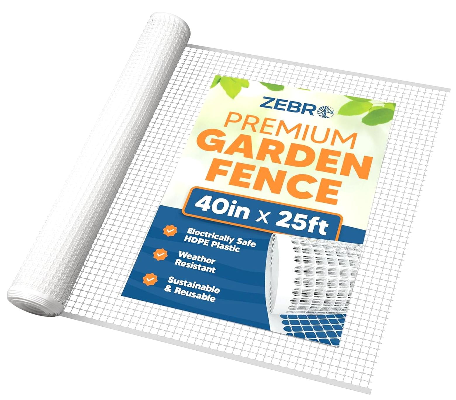 Fuliko 3/4" Square Mesh Plastic Fence Roll (40" x 25' - White) - A low ...