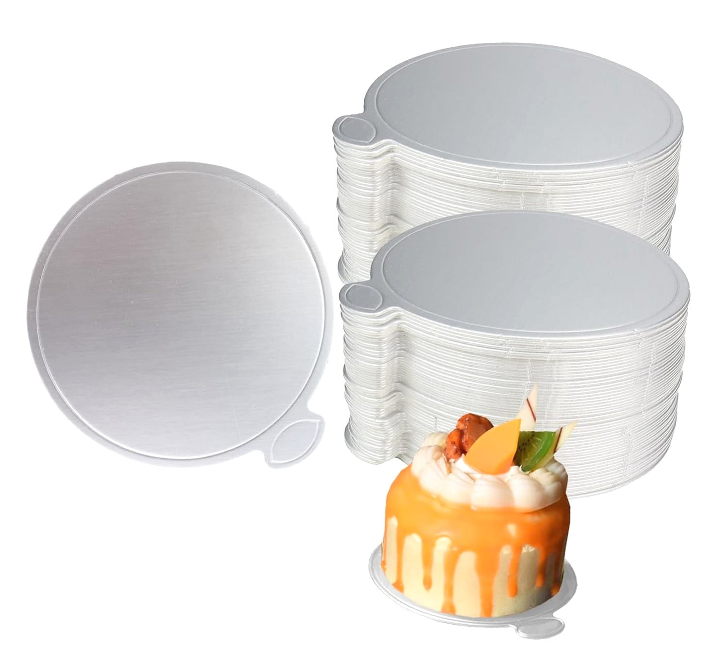 Fuliko 3.5 Inch Cake Boards, 100 Pcs Cake Base Round Paper Cupcake ...