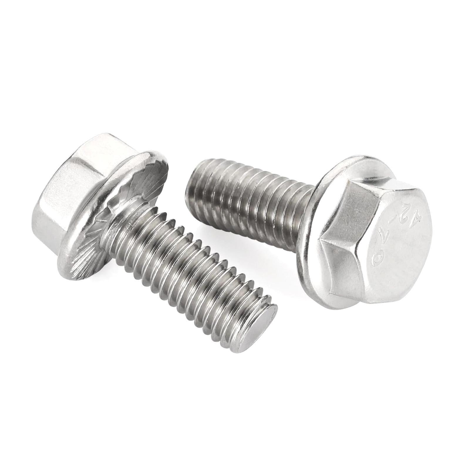 Fuliko 3/8-16 x 1" Flanged Hex Screws with Washer, Stainless Steel A2 ...