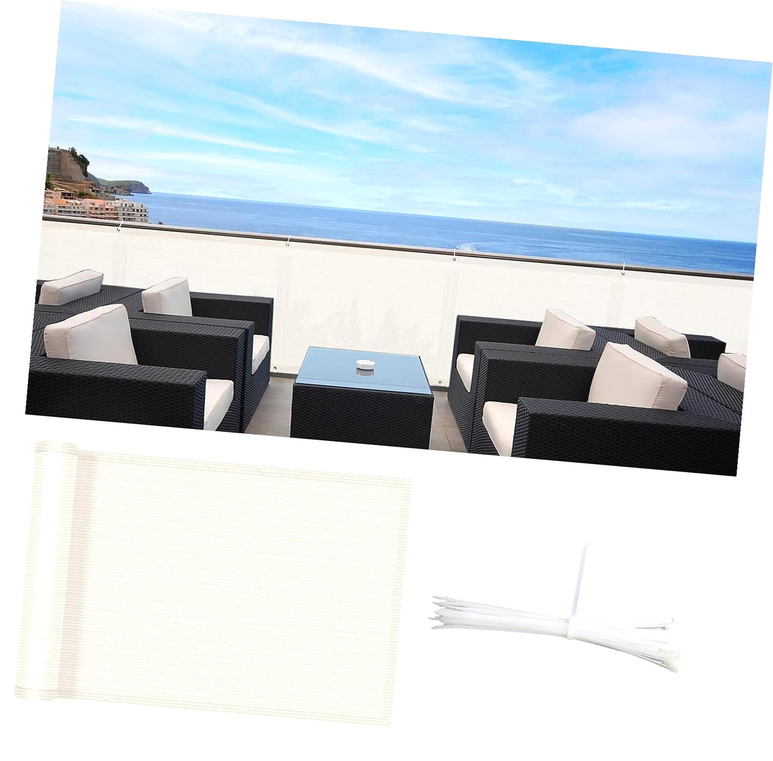 Fuliko 3-Inch Balcony Privacy Screen, Fence Windscreen Cover, Fabric ...