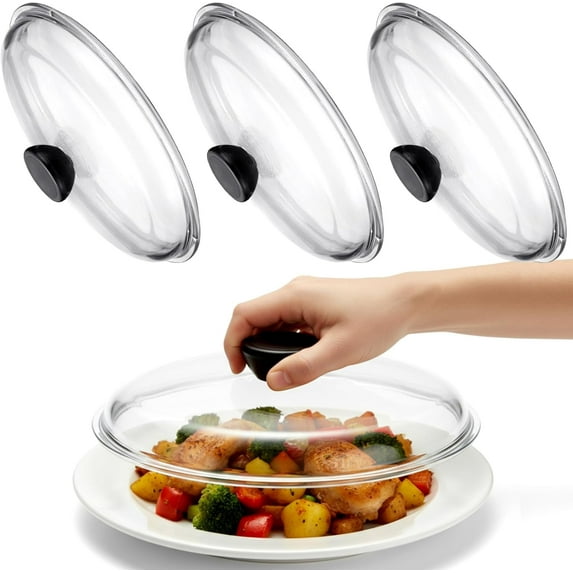 Fuliko 3 Pack 10" Microwave Splatter Cover for Food, Cookware Bakeware ...