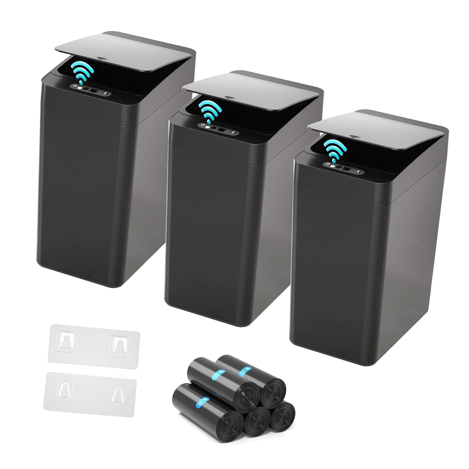 Fuliko 3 Pack Automatic Bathroom 2.6 Gallon Touchless Motion Sensor ...
