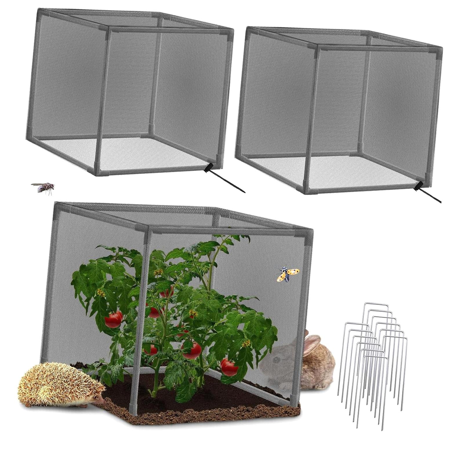 Fuliko 3 Pack Plant Protectors from Animals, 13.8" X 13.8" Detachable ...