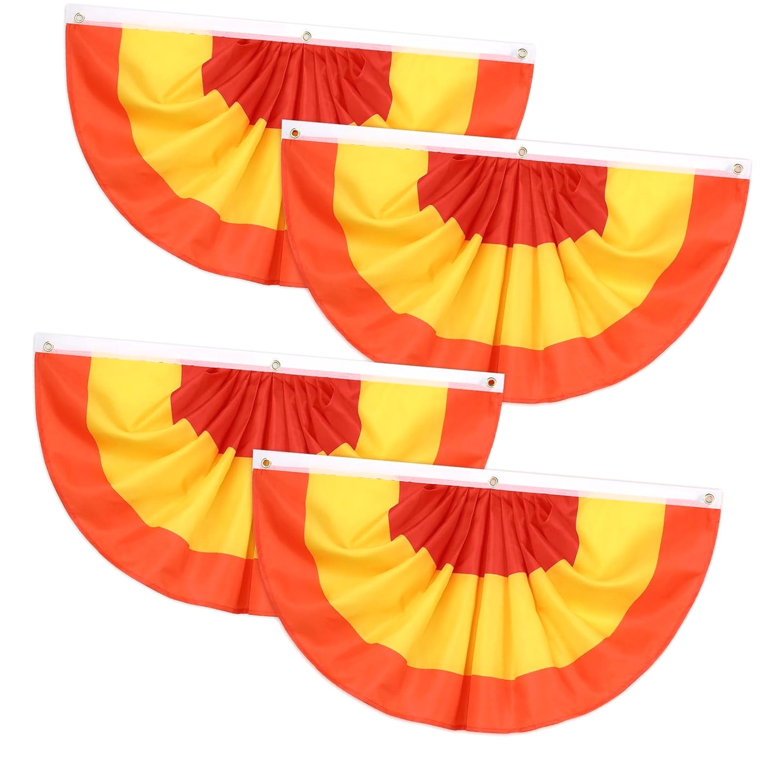 Fuliko 3 Pcs Fall Thanksgiving Pleated Fan Flags 3 by 6 Feet Orange Red ...