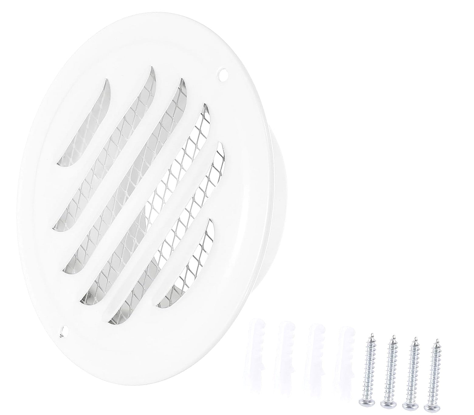 Fuliko 3" Round Air Vent Cover, Steel Louvered Wall Inlet Outlet Grill ...