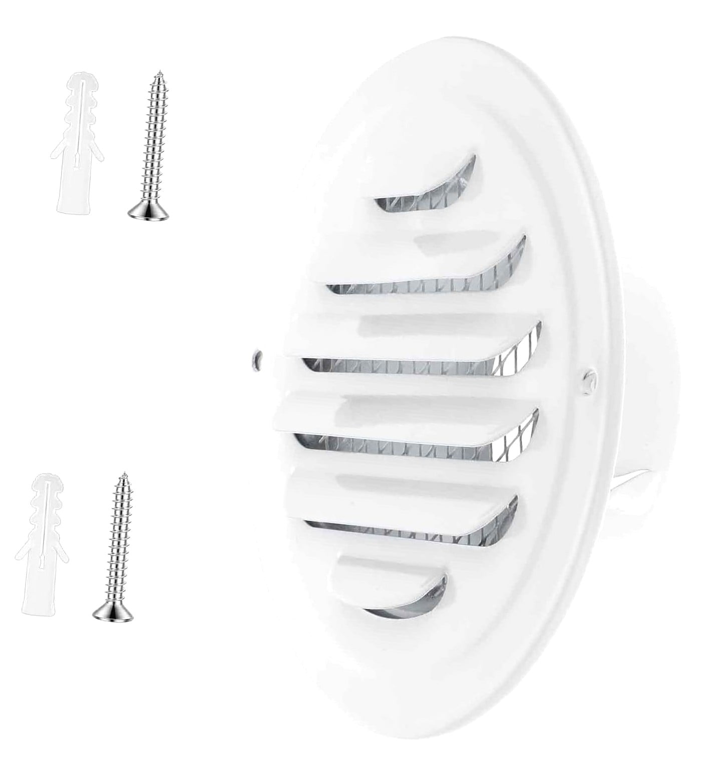 Fuliko 3 inch White Air Vents Cover, Louvered Grille Cover Vent Hood ...