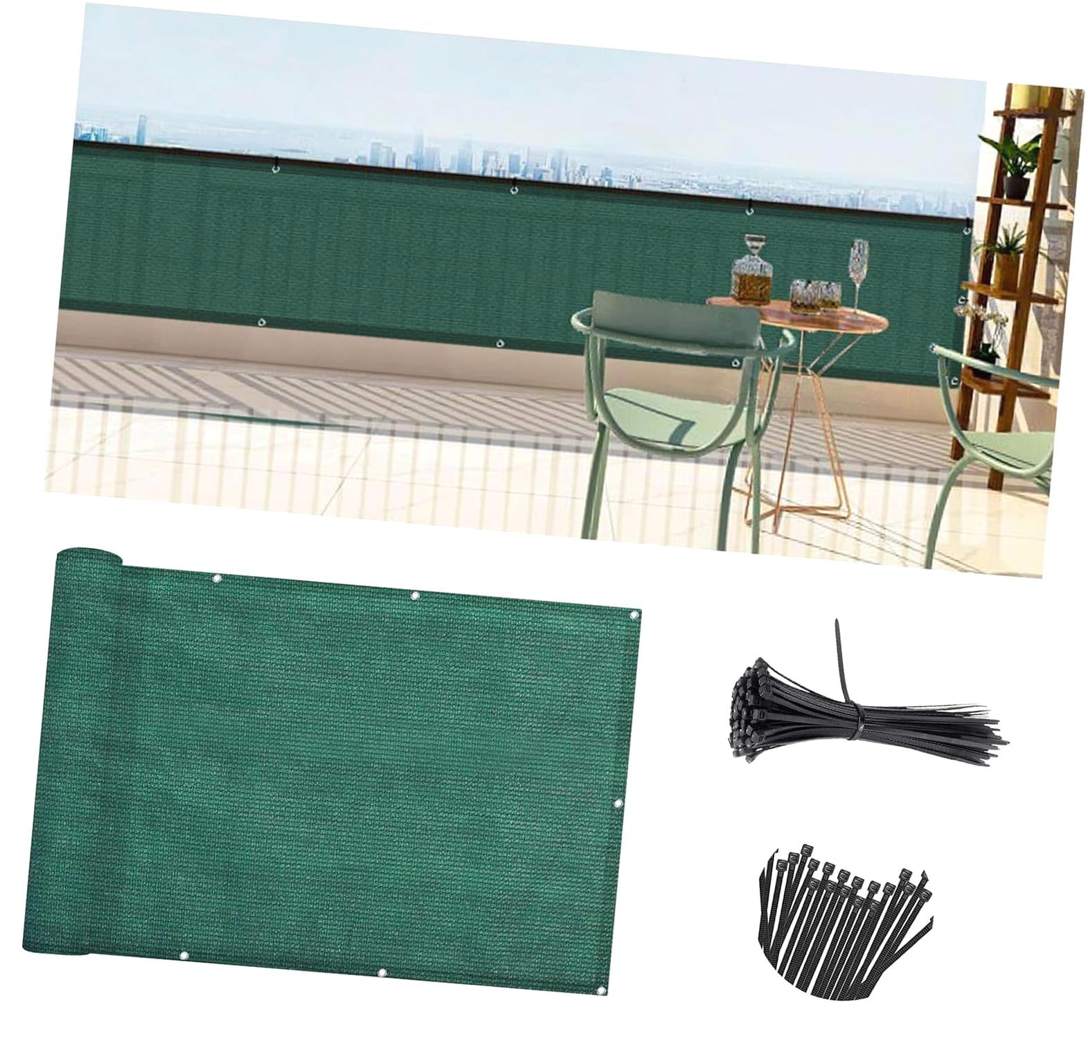Fuliko 3'x13' Dark Balcony Privacy Screen, Windscreen Cover with ...