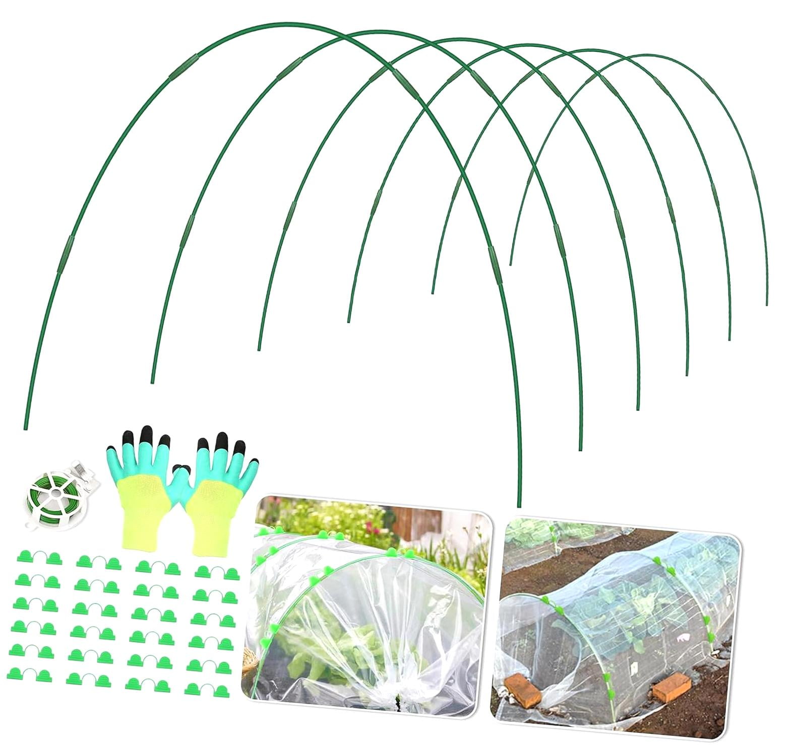 Fuliko 30 Pcs Raised Bed Garden Hoops, 6mm Fiberglass Greenhouse Tunnel ...