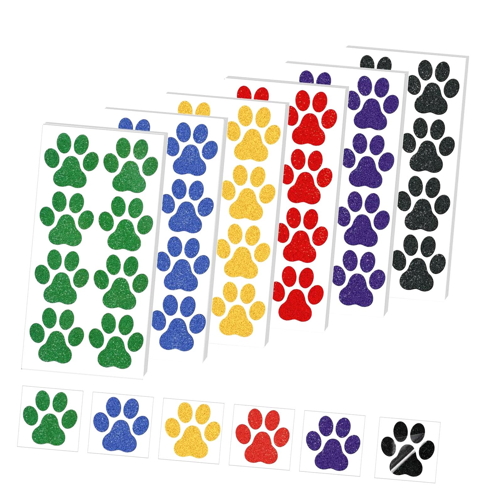 Fuliko 30 sheets 240pcs Dog Paw Glitter , Paw Print Tattoo Face Tattoos ...