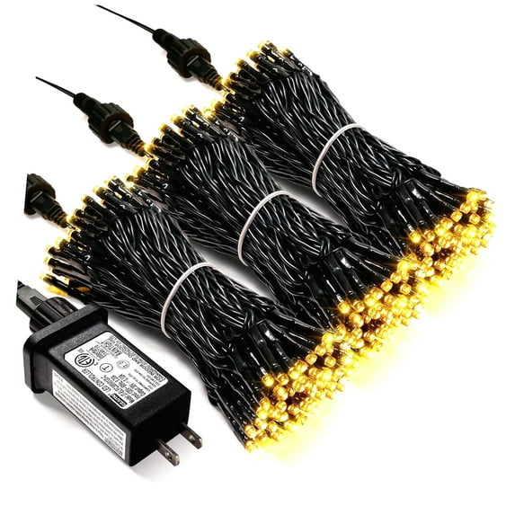 Fuliko 300 Warm White Christmas Lights, 8 Modes Wire Christmas Tree ...