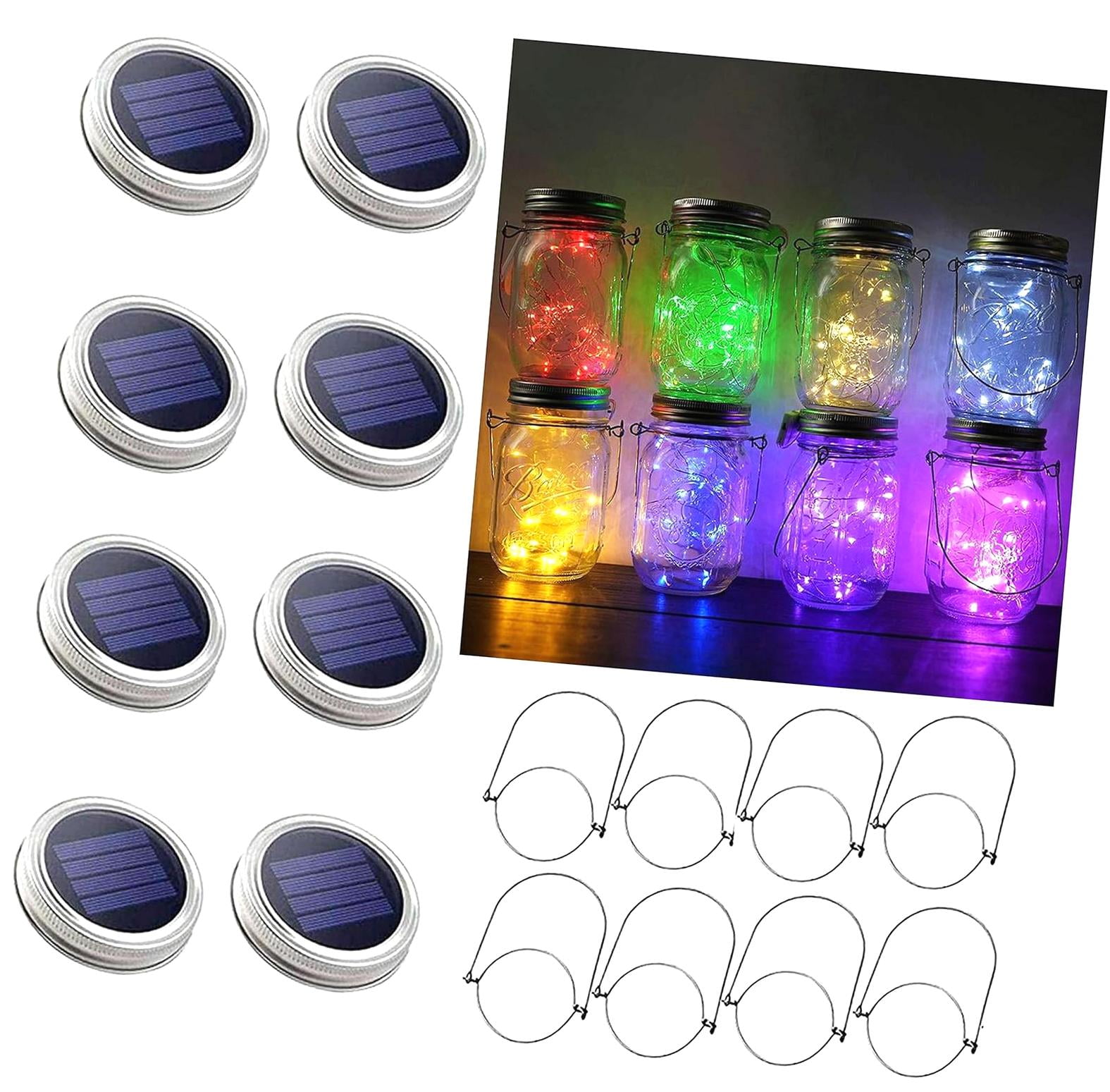 Fuliko 30LED Solar Lights, 8 Pack Jar Lid String Lights (No Jars ...