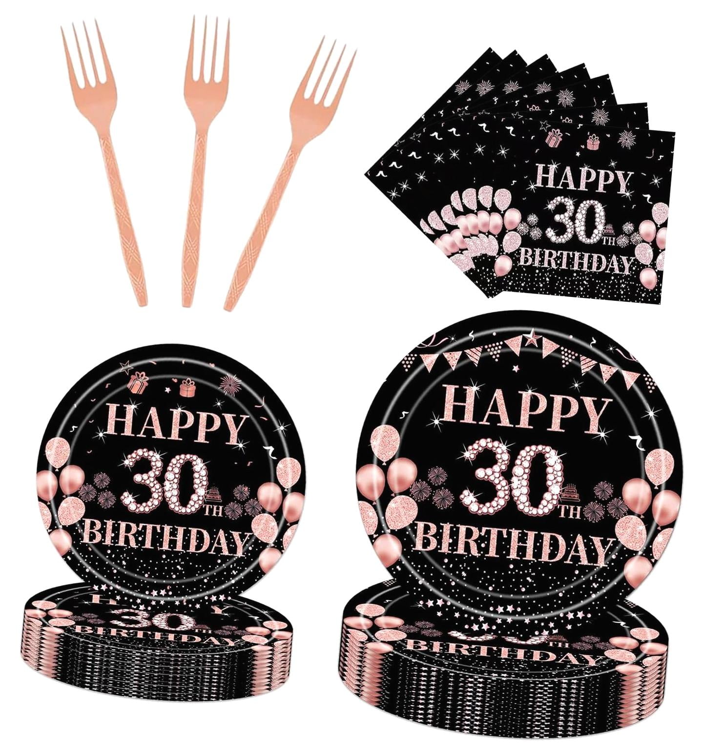 Fuliko 30th Birthday Celebration Kit - 96PCS Rose Themed Party ...