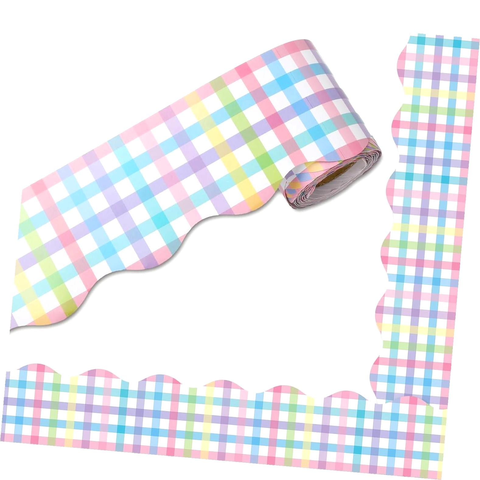 Fuliko 32.8Ft Spring Colorful Bulletin Board Border Blue Yellow Pastel ...