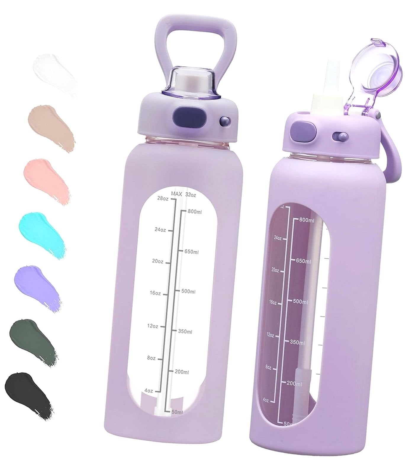 Fuliko 32 oz Water and Lid Motivational 1 Liter Water Container with ...