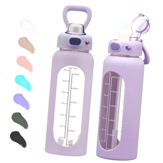 Fuliko 32 oz Water and Lid Motivational 1 Liter Water Container with ...