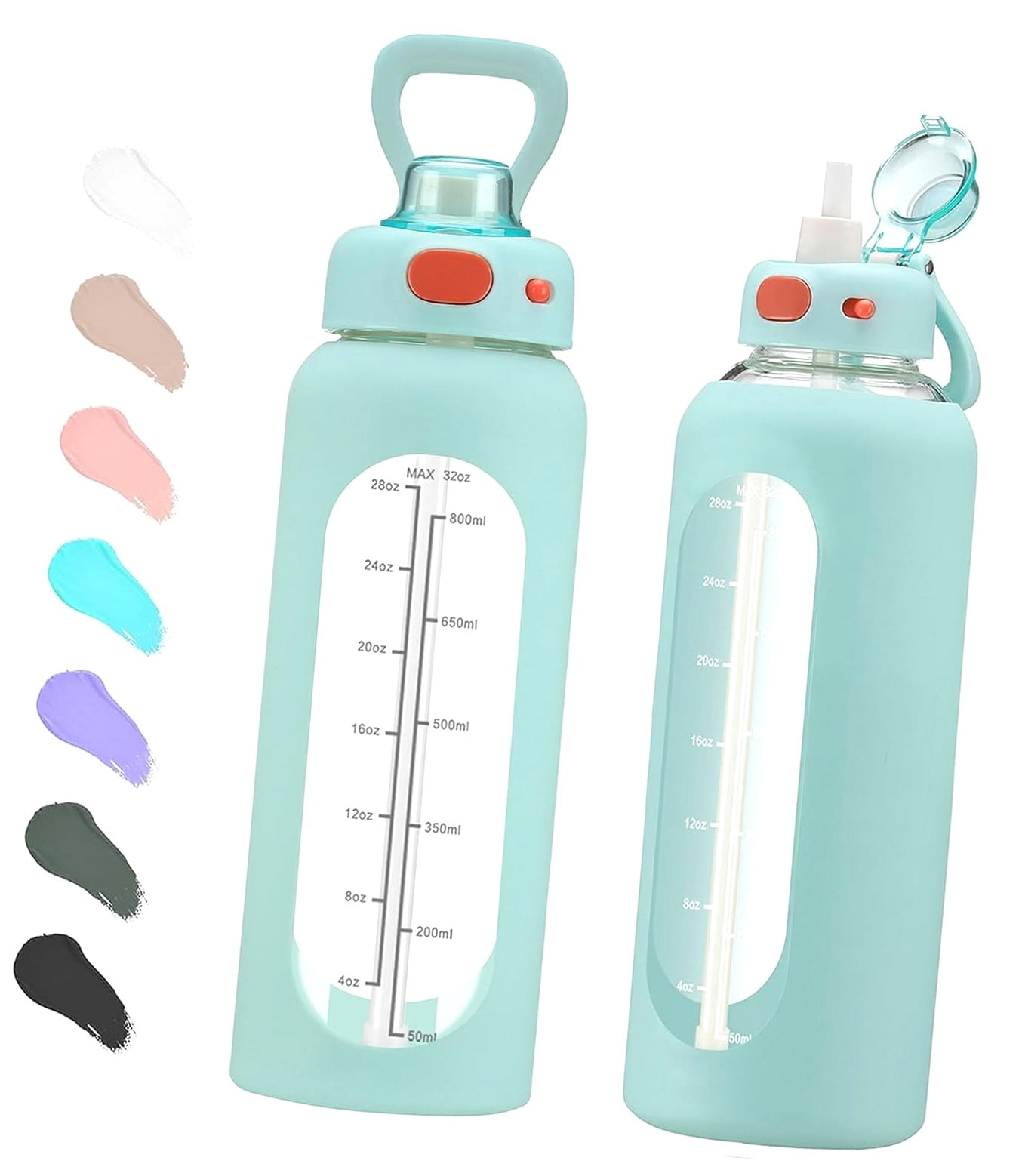 Fuliko 32 oz Water and Lid Motivational 1 Liter Water Container with ...