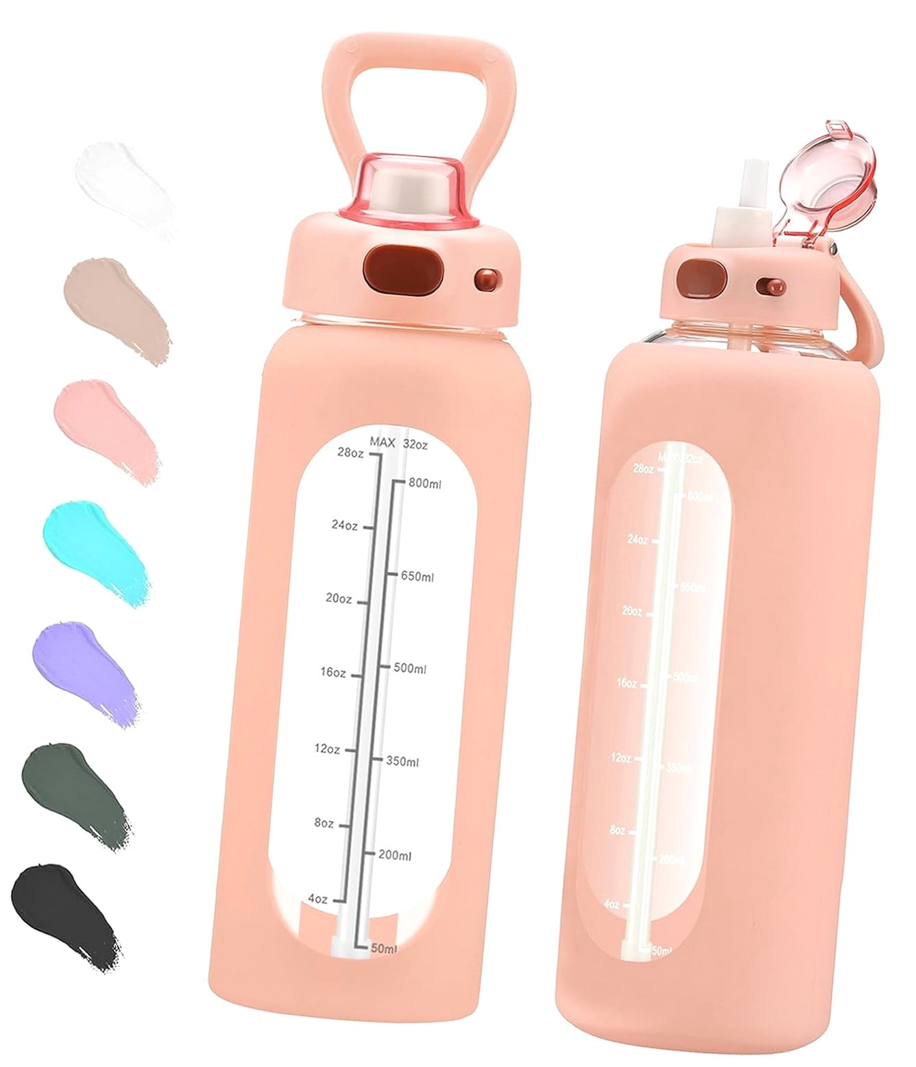 Fuliko 32 oz Water and Lid Motivational 1 Liter Water Container with ...