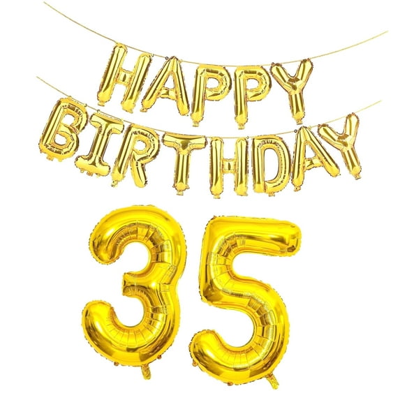 Fuliko 35th Birthday Decorations for 35 Balloon Numbers Number 53 Foil ...