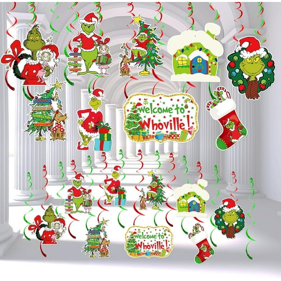 Fuliko 36pcs to Whoville Hanging Streamers Decorations, Hanging Swirls ...