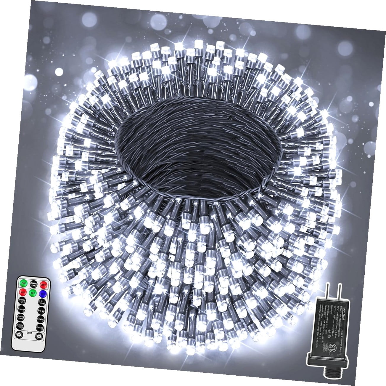 Fuliko 394FT 1200 Christmas Lights, White Christmas Tree Lights Plug-in ...