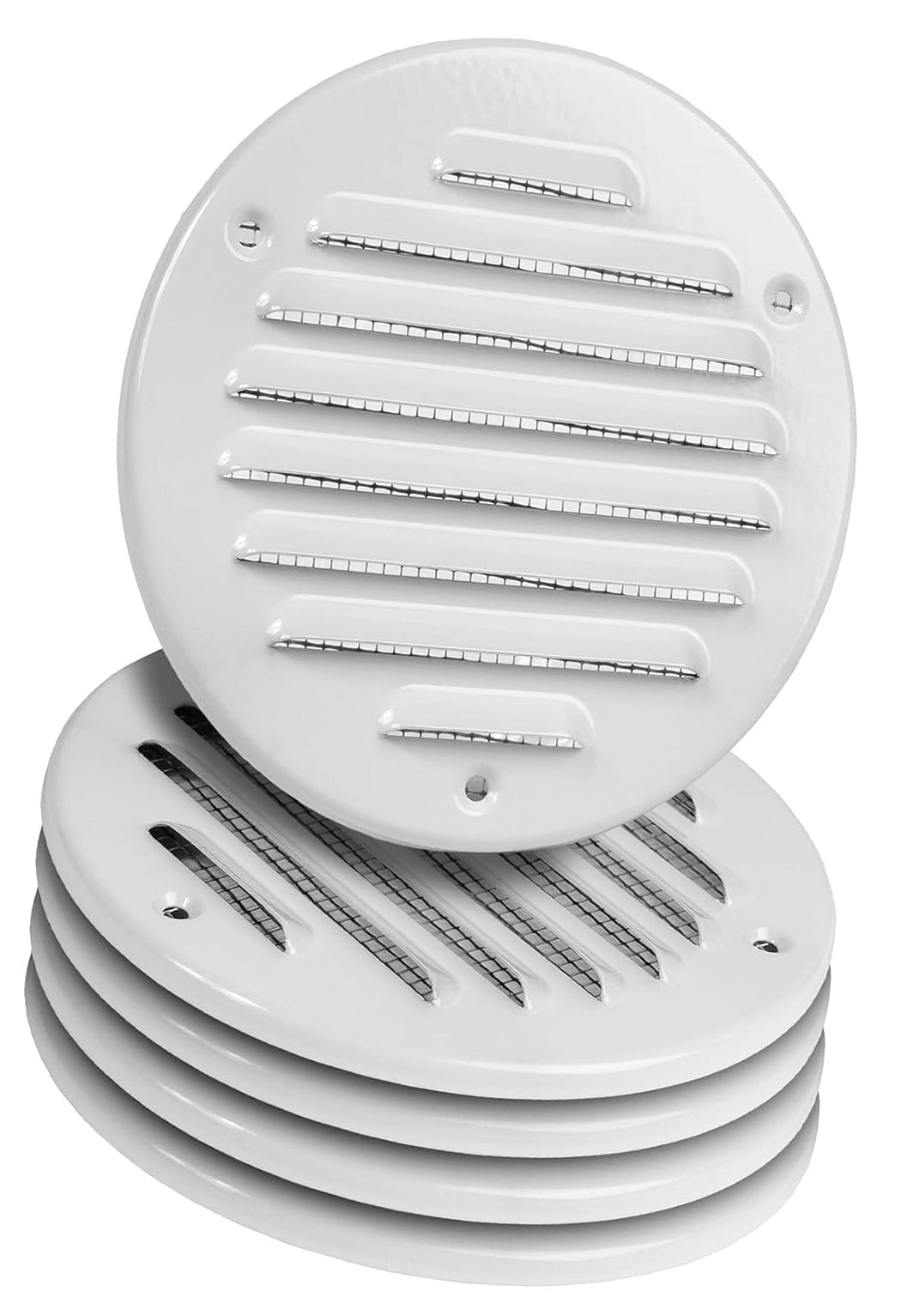 Fuliko 4 Inch (Inner) 5 Pack White Steel Round Air Vent Cover with ...