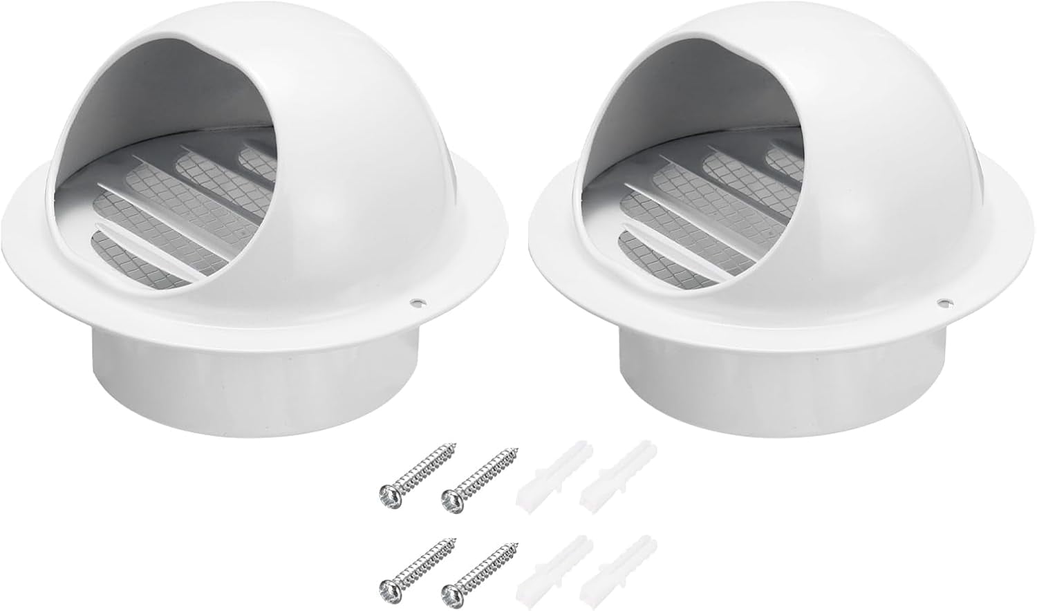 Fuliko 4 Inch Vent Round Cover, 2 Pack Steel Exterior Wall Air Vent ...