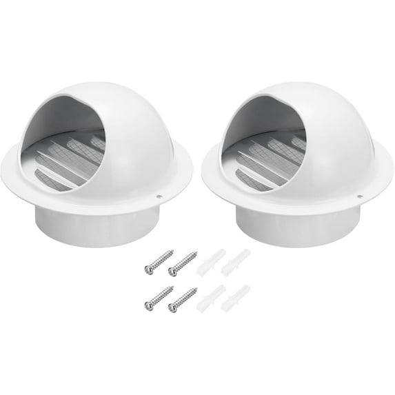 Fuliko 4 Inch Vent Round Cover, 2 Pack Steel Exterior Wall Air Vent ...