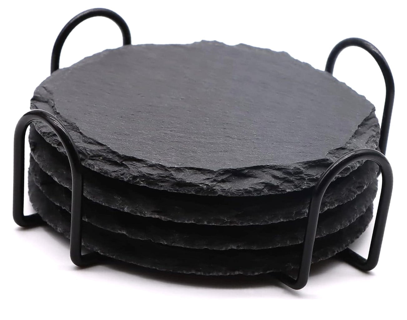 Fuliko 4 PCS Round Drink Coasters Set, 4 Inch Engraved Stone Coasters ...