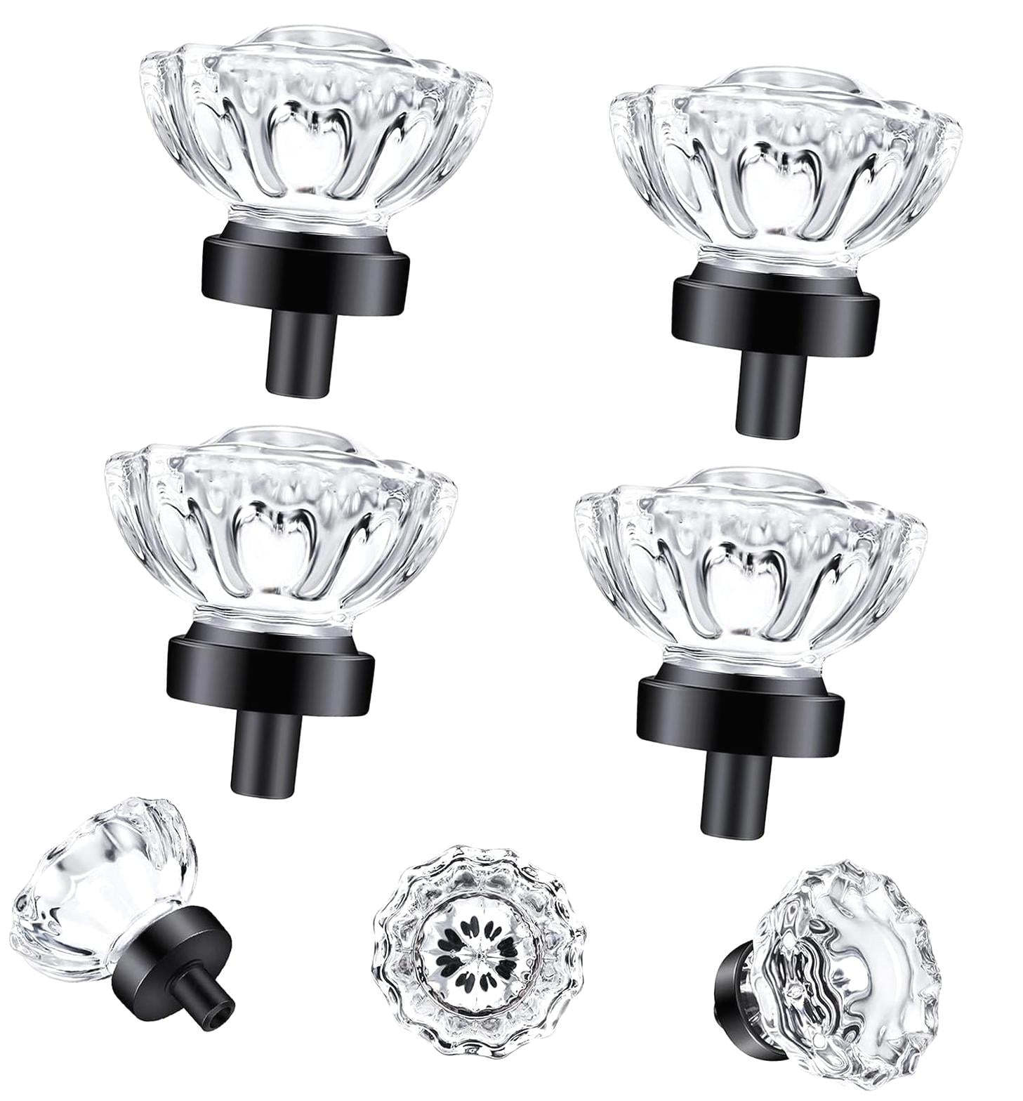 Fuliko 4 Pack Crystal Drawer Handles, Glass Knobs for Cabinets ...