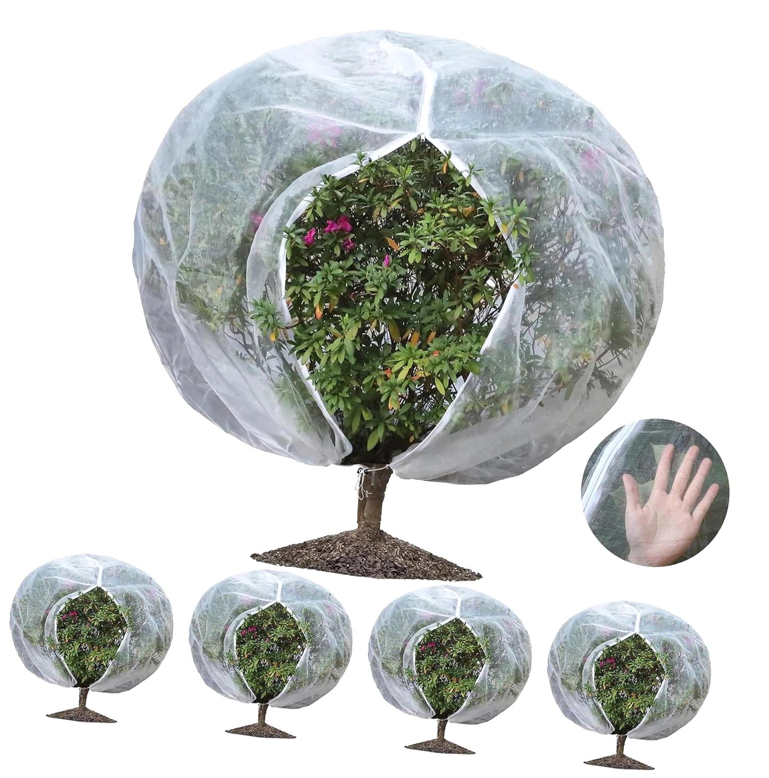 Fuliko 4-Pack Fruit Tree Netting with Zipper & Drawstring, Ultra Fine ...